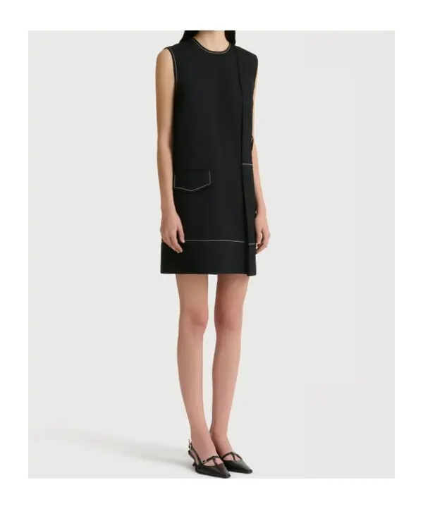 Marni Wool Mini Dress With Wrap Effect And Buckled Belt