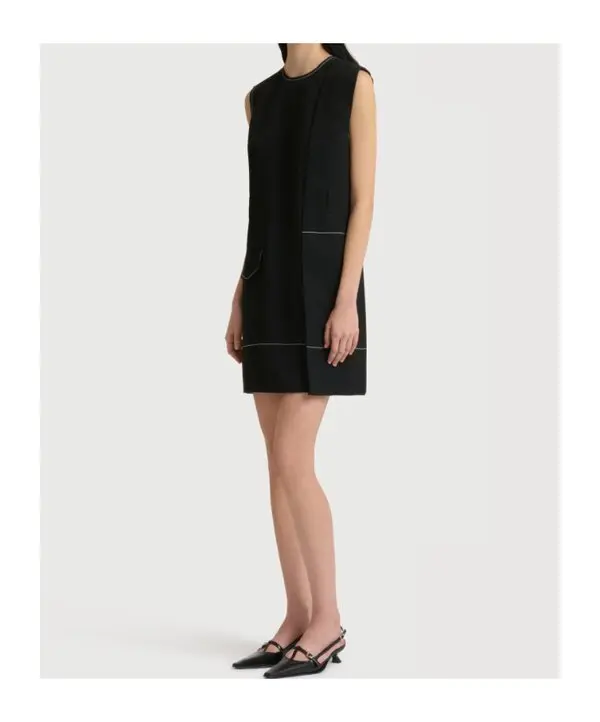 Marni Wool Mini Dress With Wrap Effect And Buckled Belt