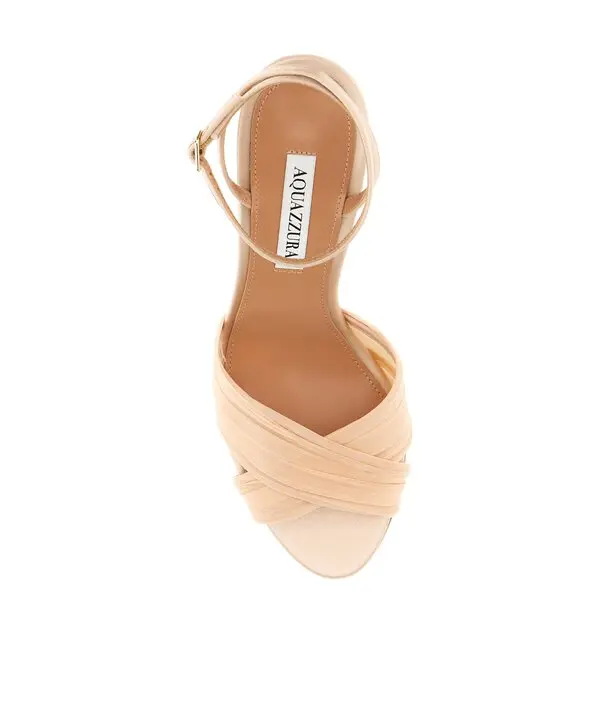 AQUAZZURA Ruched Strap Stiletto Sandals - Light Pink