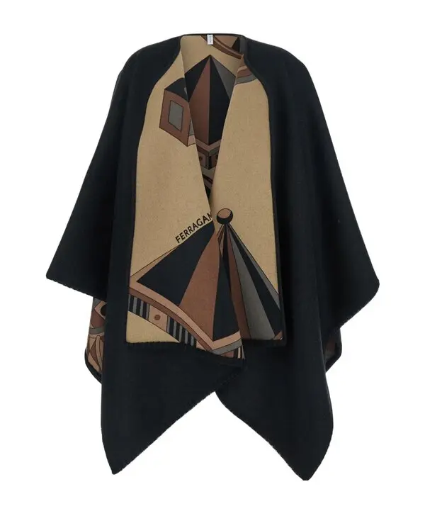 FERRAGAMO Double-sided Cape - Black