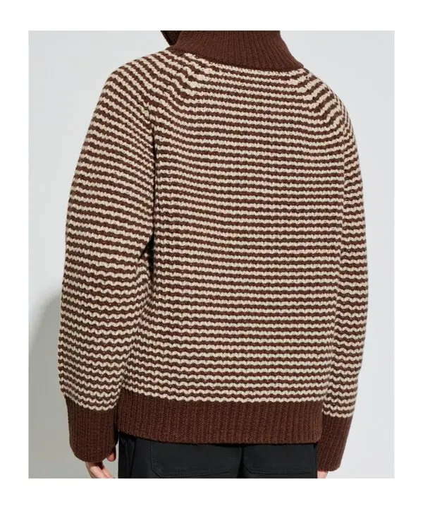Studio Nicholson Striped Zip-neck Sweater
