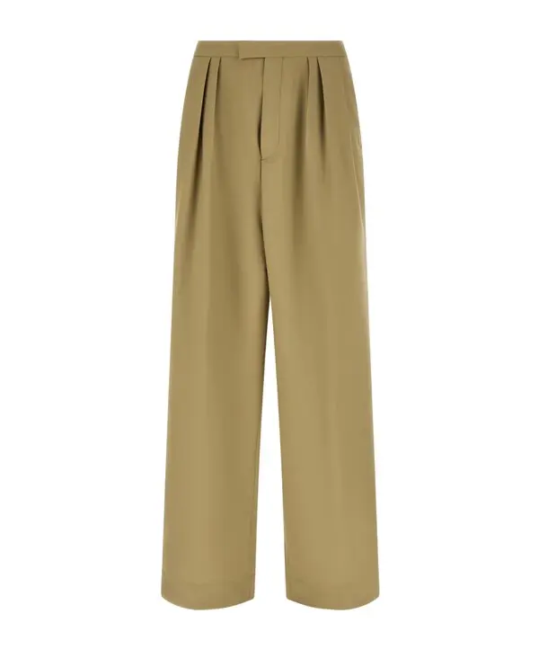 Dries Van Noten Pleated Wide Leg Trousers - Green