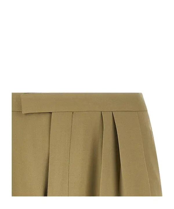 Dries Van Noten Pleated Wide Leg Trousers - Green