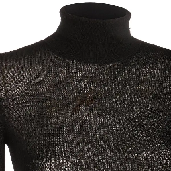 Blumarine Feather Trimmed Roll Neck Jumper