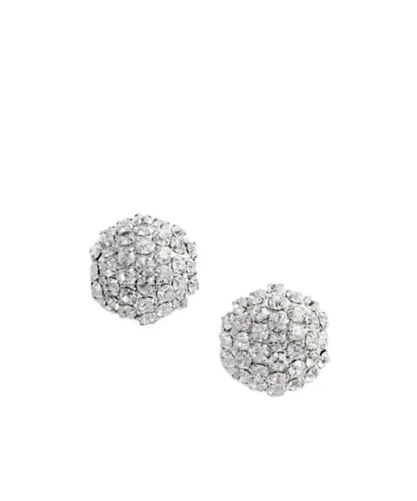 SELF-PORTRAIT Crystal Flower Earrings - Silver