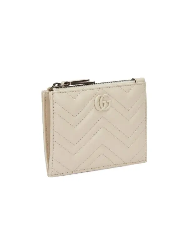 Gucci Gg Marmont Zip Key Pouch - Ivory