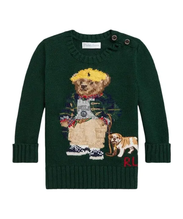 Polo Ralph Lauren Bear Motif Knitted Sweater - Dark Green
