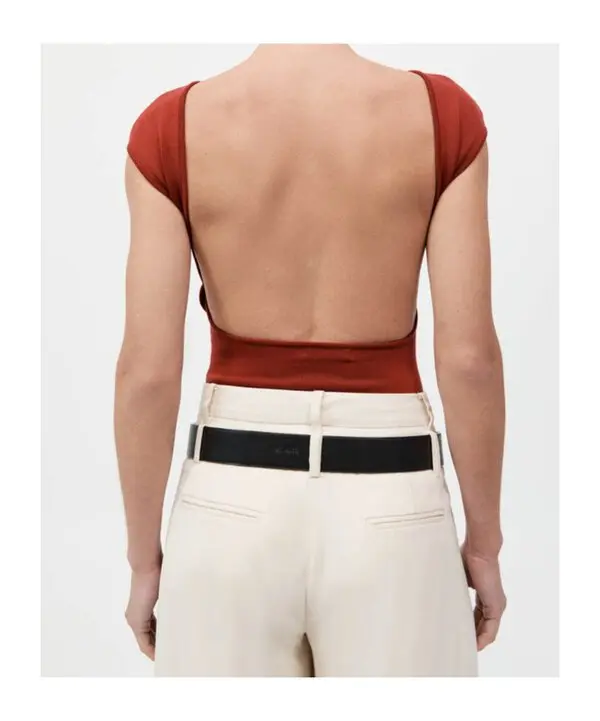 ST. AGNI Backless Knit Top