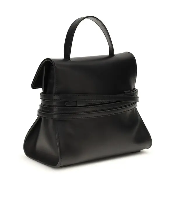 Moschino Tie Me Logo Embossed Tote Bag - Black