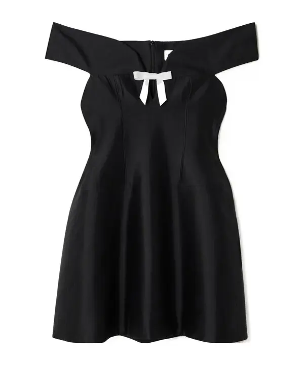 SHUSHU/TONG Bow-embellished Bustier Dress - Black