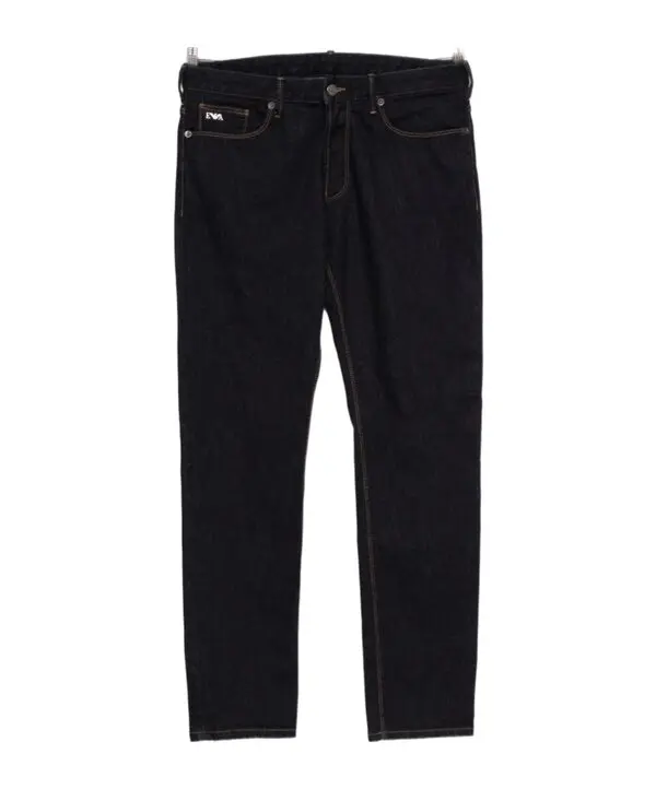 Emporio Armani Five-pocket Jeans With Logo Patch - Blue