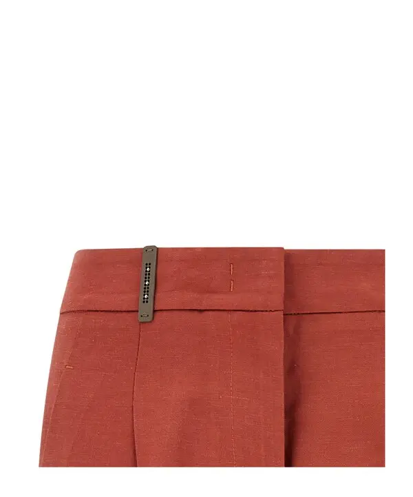 Peserico Pleated Bermuda Shorts With Wide Legs And Cuffed Hem