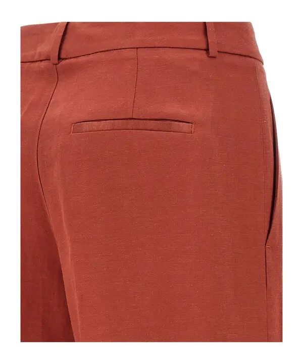 Peserico Pleated Bermuda Shorts With Wide Legs And Cuffed Hem