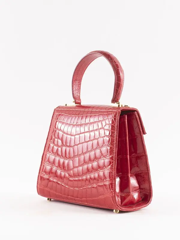 FERRAGAMO Alligator Effect Handbag - Red