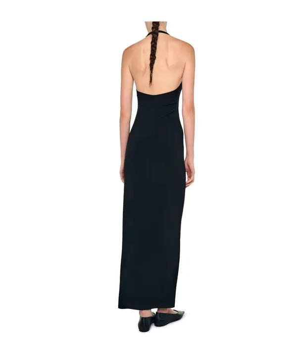 Norma Kamali Halterneck Side-slit Maxi Dress