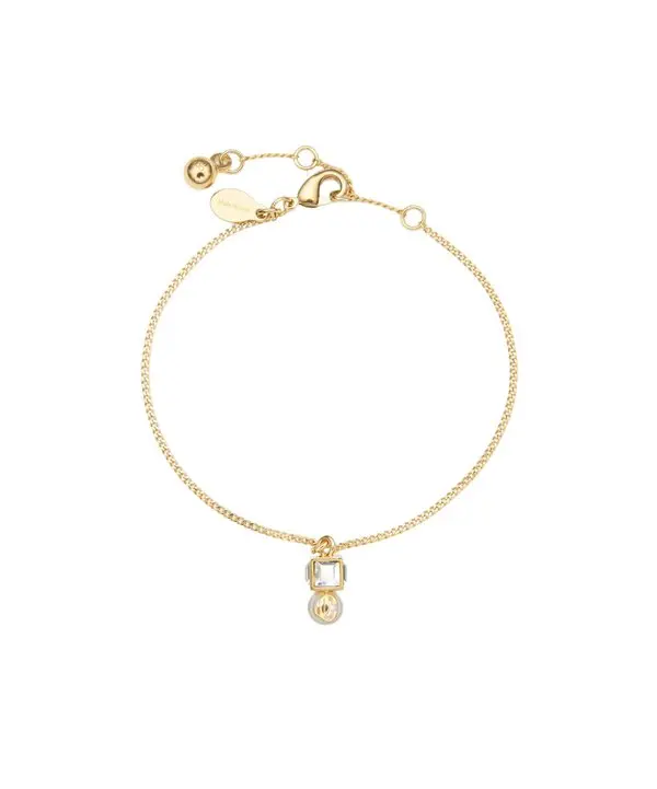 JIMMY CHOO Jc Embellished Cube Bracelet - Gold/white/crystal