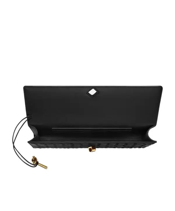 Bottega Veneta Andiamo Intrecciato Clutch Bag - Black