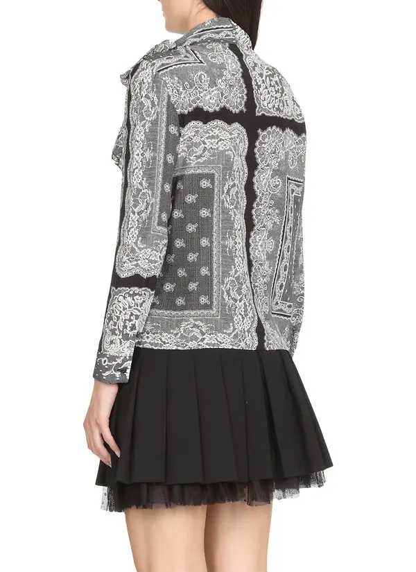 Red Valentino Long Sleeve Printed Bow Tie Blouse