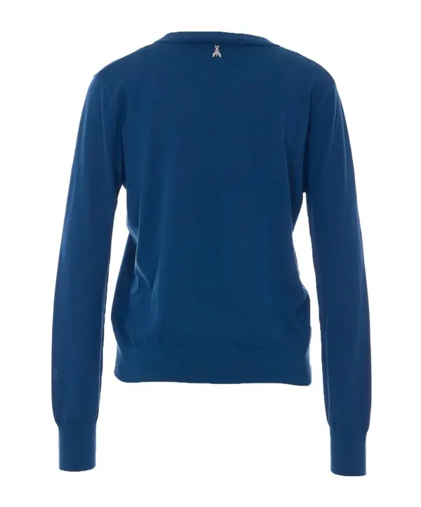 Patrizia Pepe Long Sleeve Sweater With Logo Charm