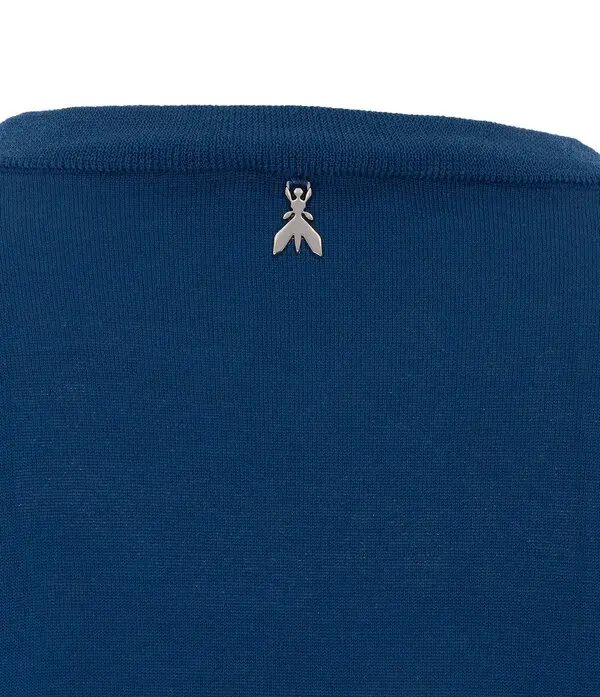 Patrizia Pepe Long Sleeve Sweater With Logo Charm