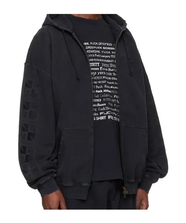 Vetements Logo Embroidered Zip-up Jacket