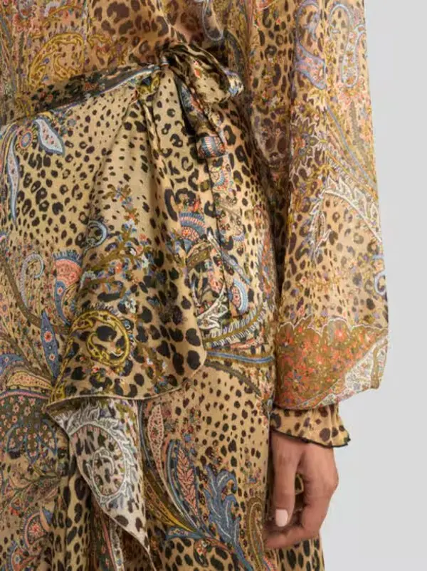 Etro Printed Silk Midi Wrap Skirt