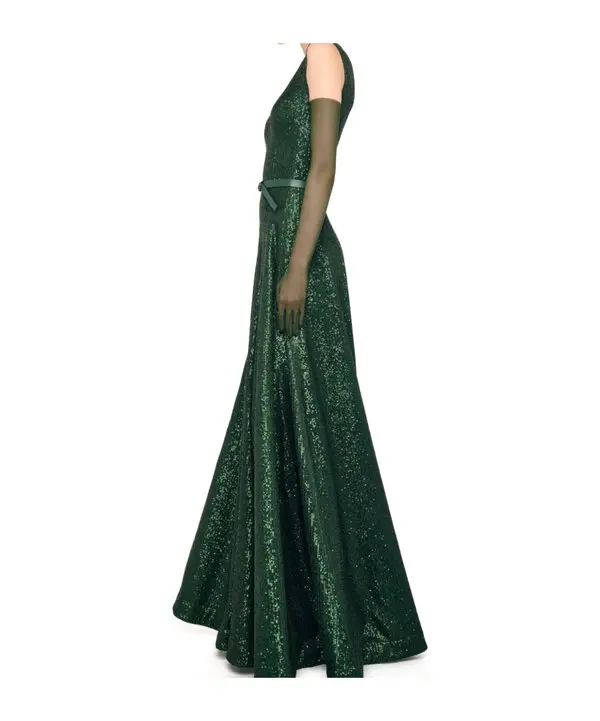 Norma Kamali Grace Sequined Maxi Dress - Dark Emerald