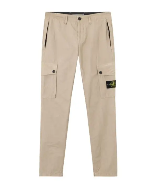 Stone Island Slim Fit Cargo Trousers With Zip Pockets