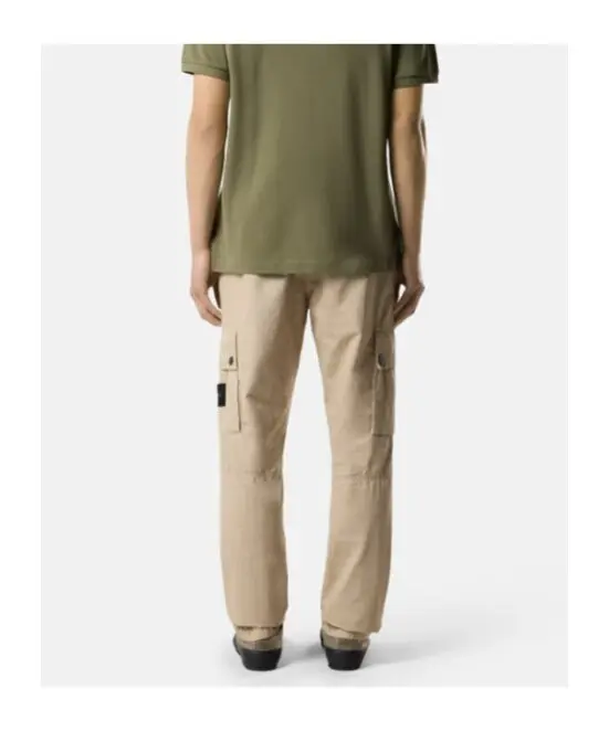 Stone Island Slim Fit Cargo Trousers With Zip Pockets