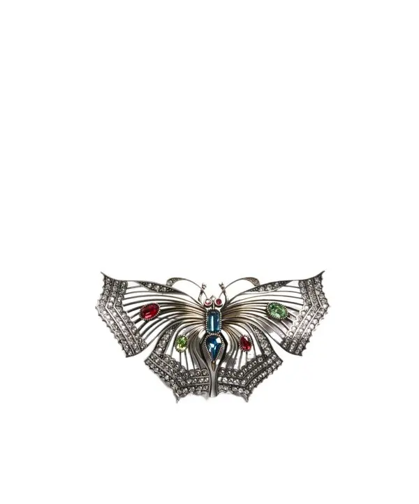 Valentino Garavani Embellished Butterfly Brooch - Black