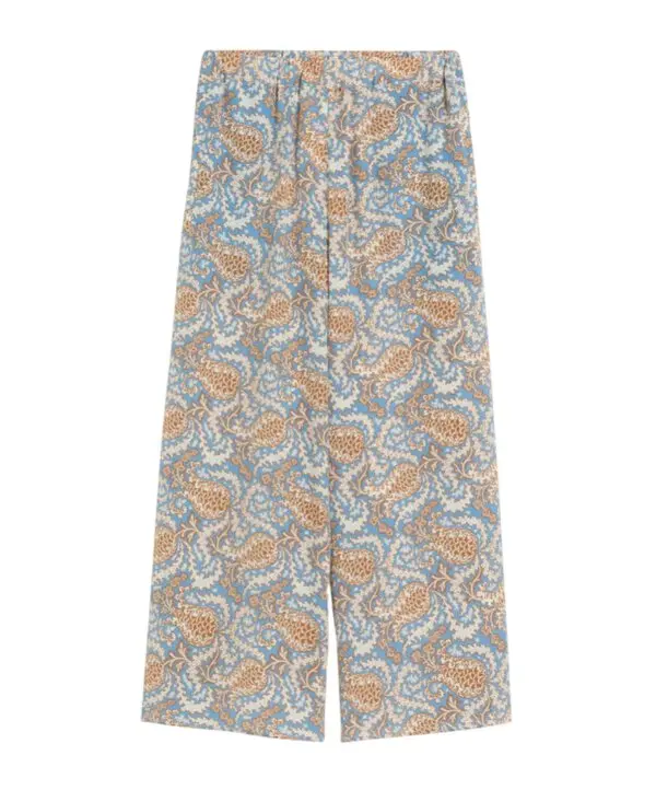 Max Mara Floral Print Silk Crepe De Chine Trousers
