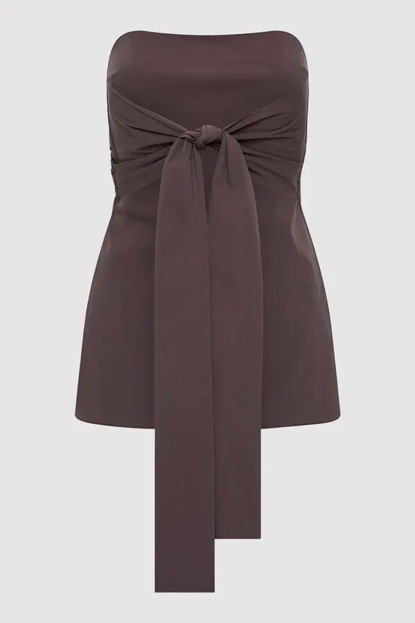 ST. AGNI Strapless Tie Detailed Top