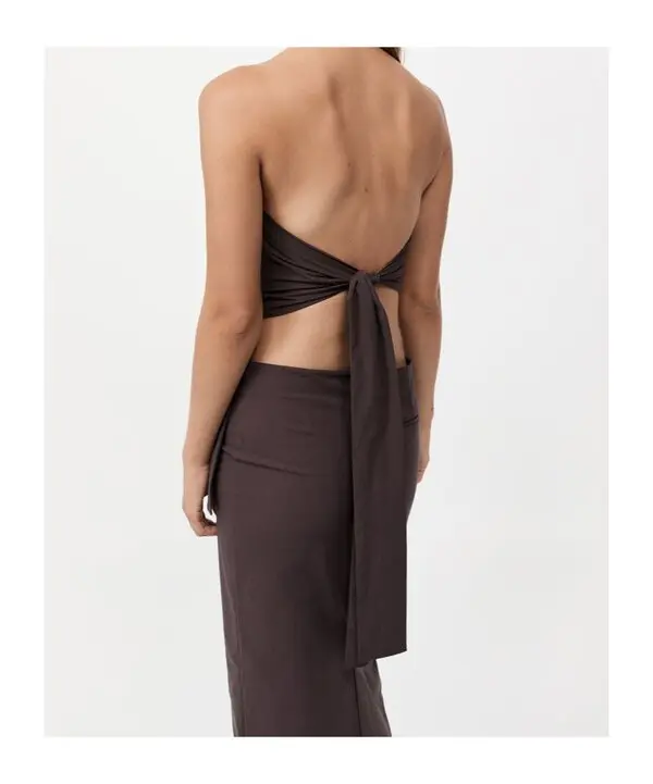 ST. AGNI Strapless Tie Detailed Top