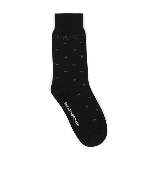 Emporio Armani Logo Crew Socks - Black