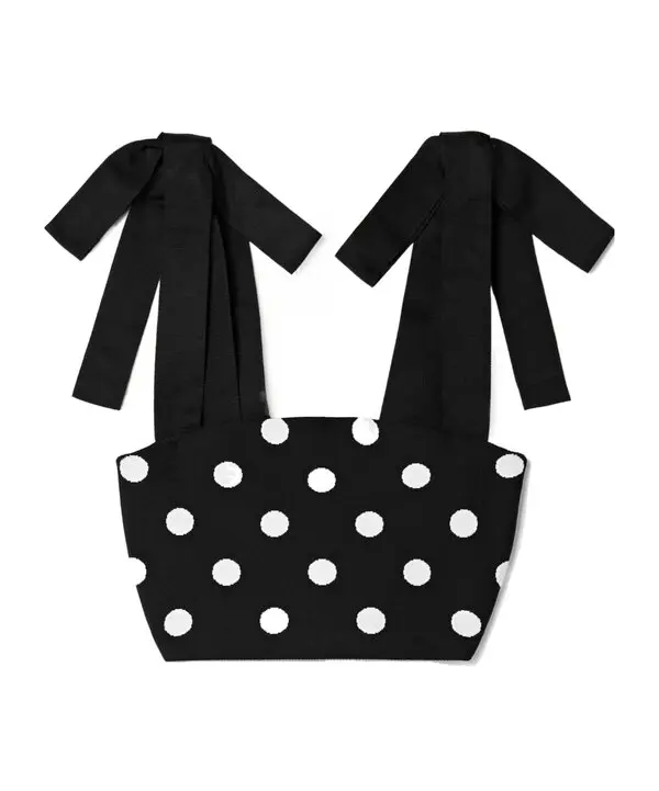 Carolina Herrera Polka Dot Knit Vest - Black