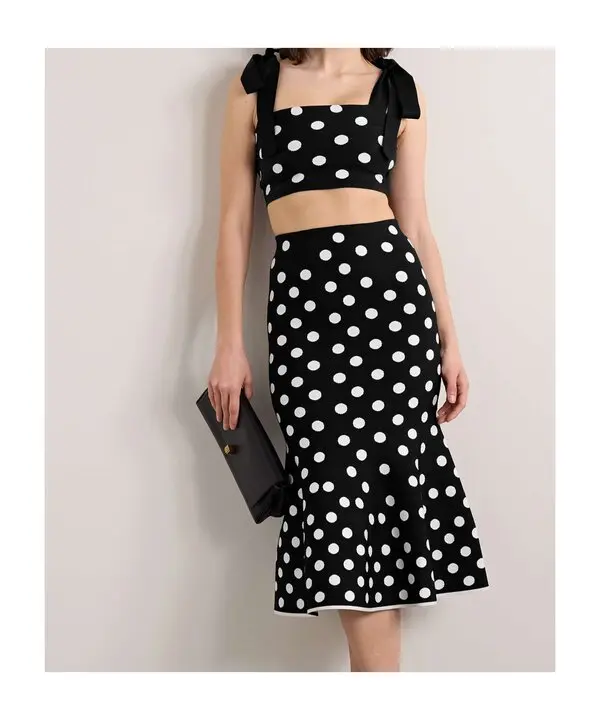Carolina Herrera Polka Dot Knit Vest