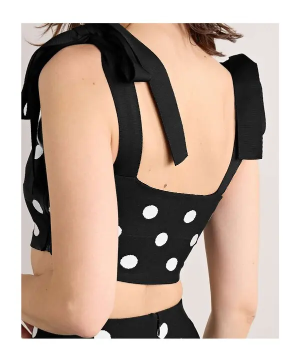 Carolina Herrera Polka Dot Knit Vest
