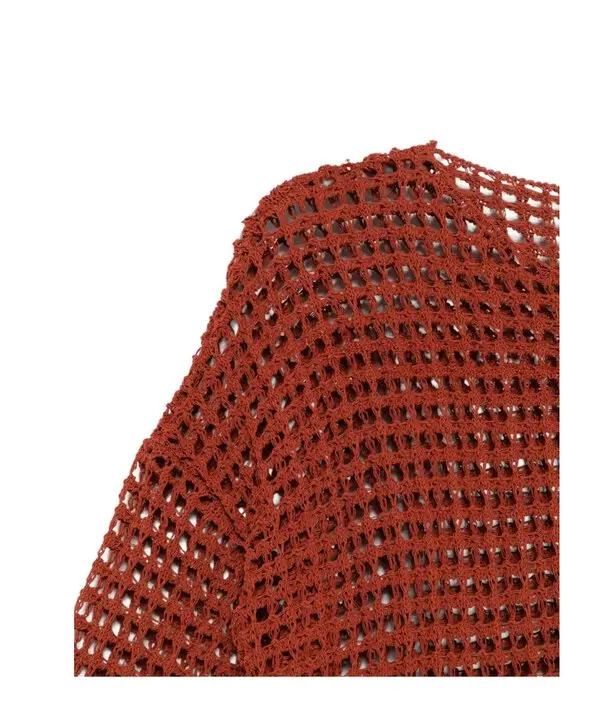 ROBERTO COLLINA Mesh-knit Top With Ribbed Trim
