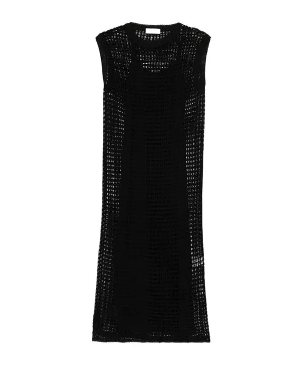 ROBERTO COLLINA Sleeveless Mesh Midi Dress - Black