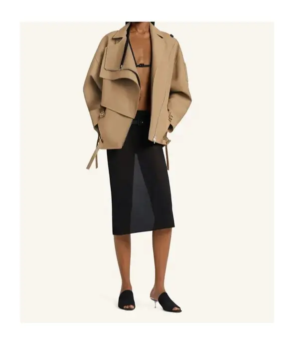 COURREGES Short Zip Trench Coat - Hazel