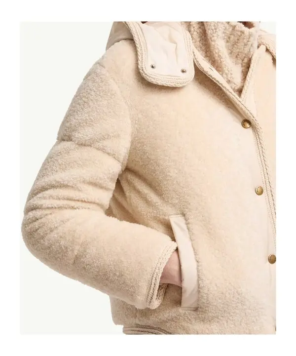 Moncler Ciboulette Quilted Hooded Jacket - Ivory