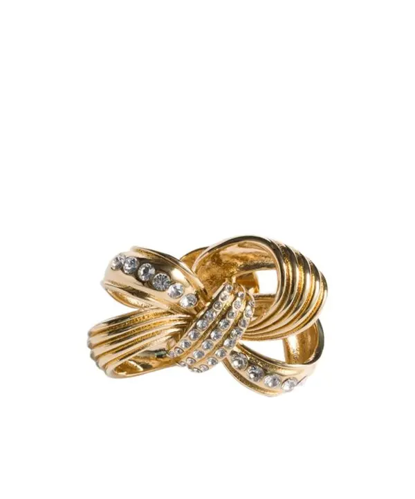 Miu Miu Metal Brooch With Crystals - Yellow