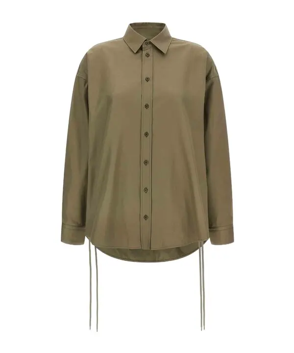 Balenciaga Lace-up Long-sleeved Shirt - Brown