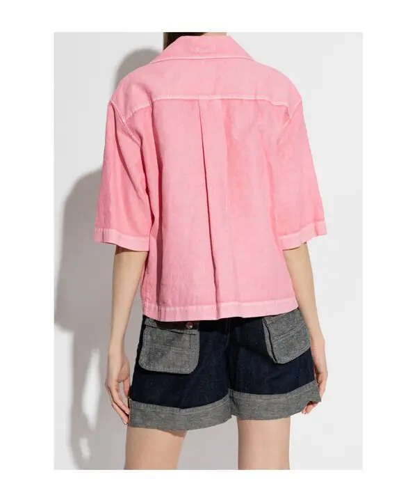 Dsquared2 Linen Boxy Short Sleeve Shirt