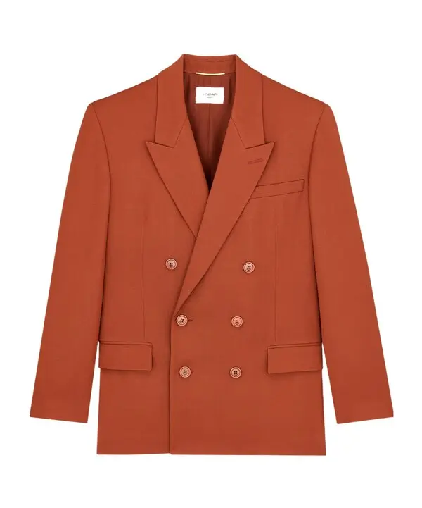 Saint Laurent Double-breasted Blazer - Brique