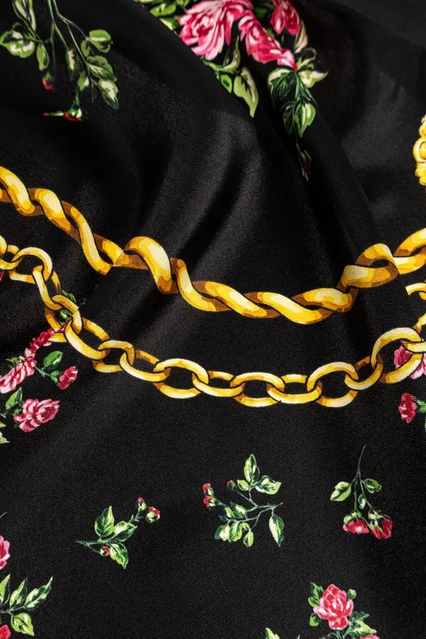 Dolce & Gabbana Dolce Gabbana Chain Print Floral Scarf