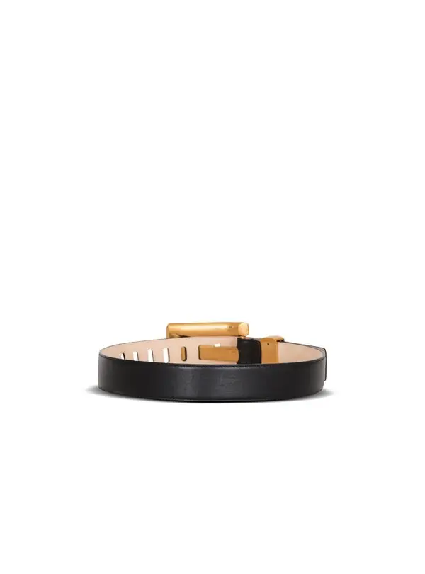 Balmain Calfskin And Crystal Belt - Black