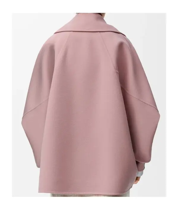 Loewe Double-breasted Coat With Leather-wrapped Anagram Pebble Buttons - Pink