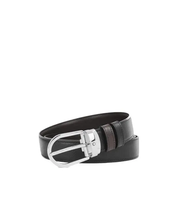 Montblanc Horseshoe Buckle Reversible Belt - Black