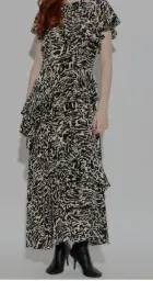 Ulla Johnson Amaia Ruffled Animal-print Maxi Dress - Black